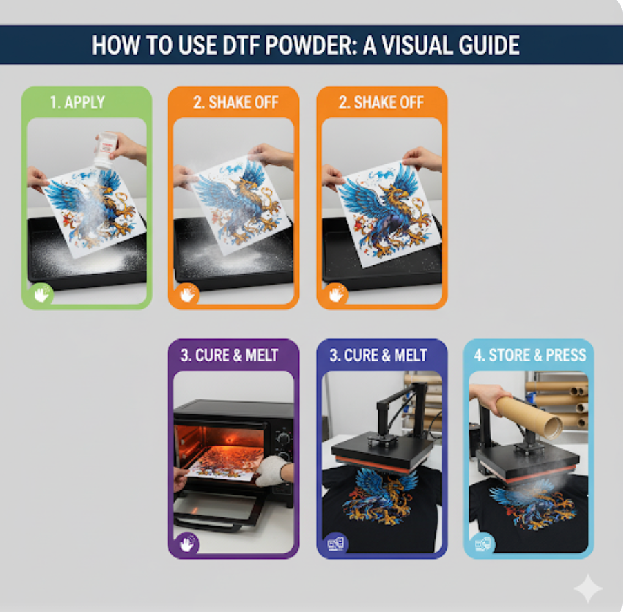 How to Use DTF Powder – Step by Step Guide1 – Gang Sheet