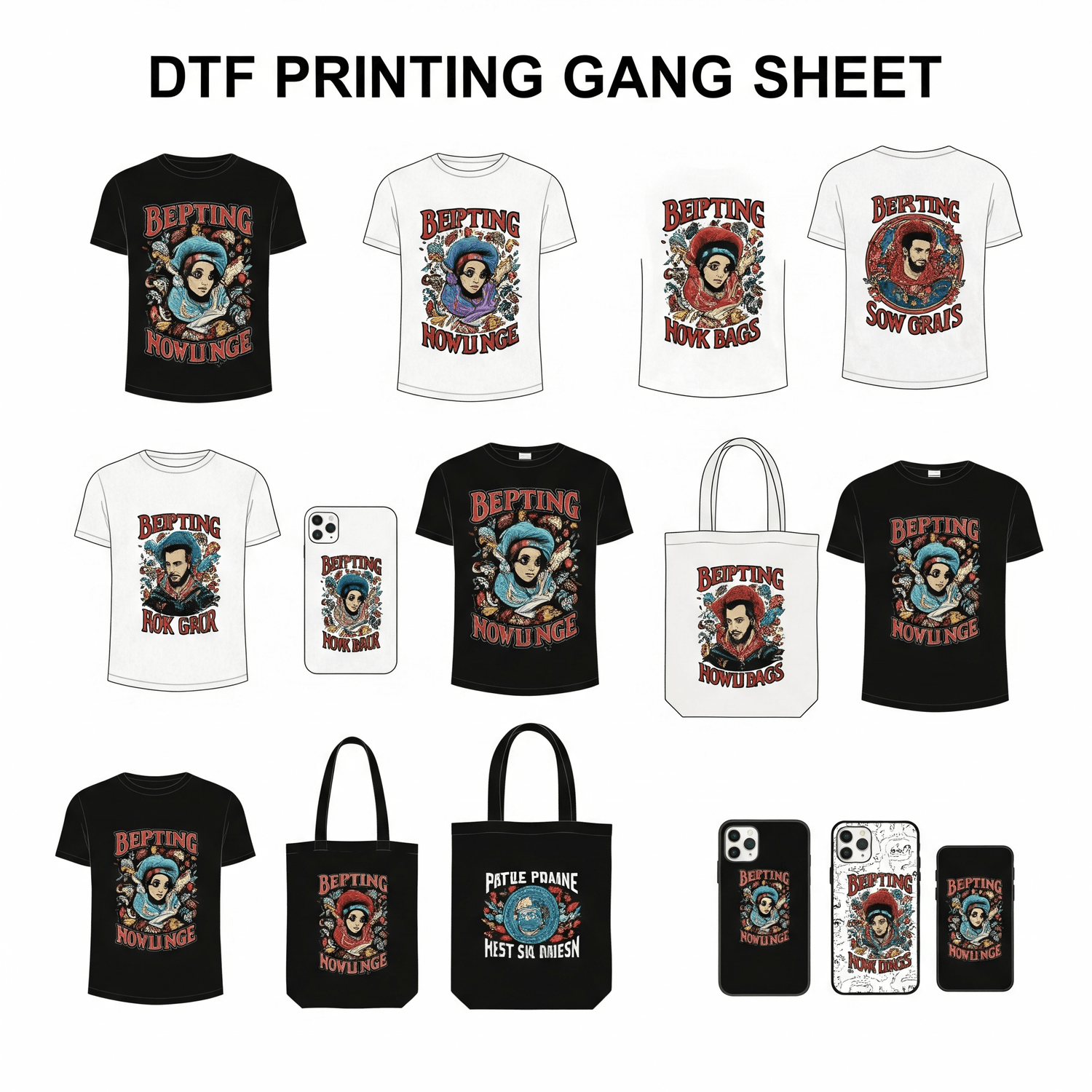 1 What is a Gang Sheet? - Efficient DTF Printing Guide